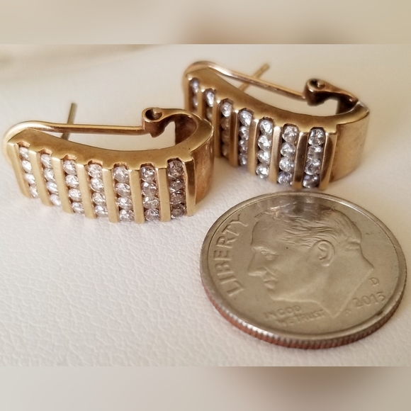 Stampd | Jewelry | K Diamond Omega Back Earrings | Poshmark